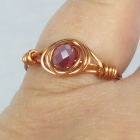 Hand Crafted | Jewelry | Handcrafted Ring Ruby Red Colored Crystal Real ...